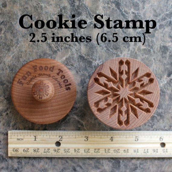 Snowflake Cookie Stamp CS-061 | Fun Food Tools 2.5 inch Wood Cookie Mold