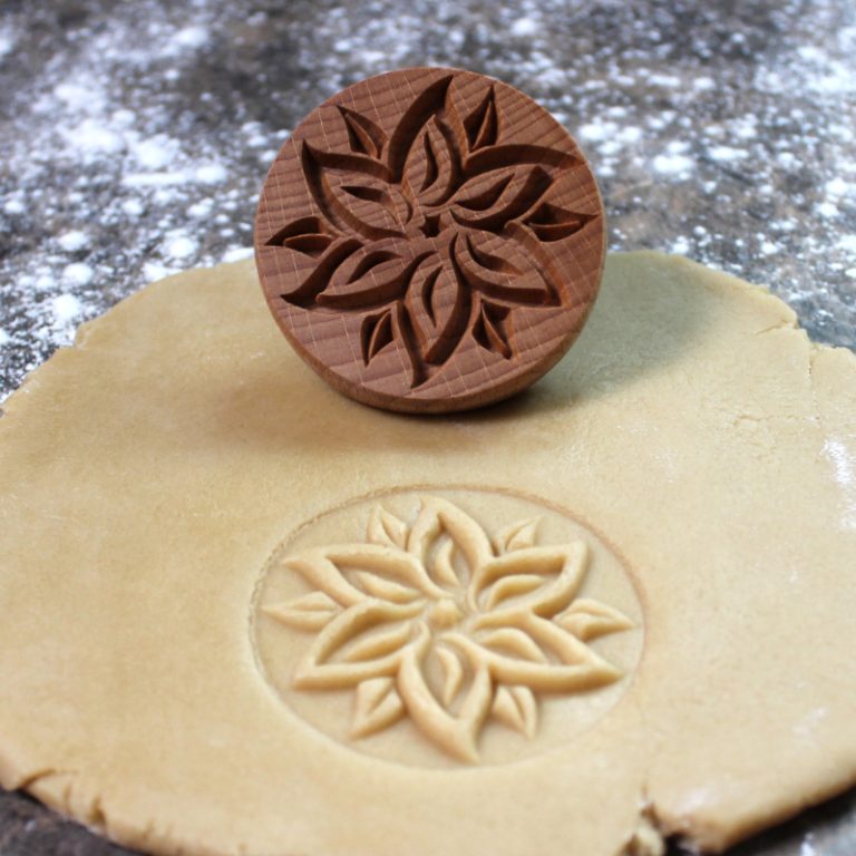 Poinsettia Cookie Stamp CS-014 | Fun Food Tools 2.5 inch Wood Cookie Mold