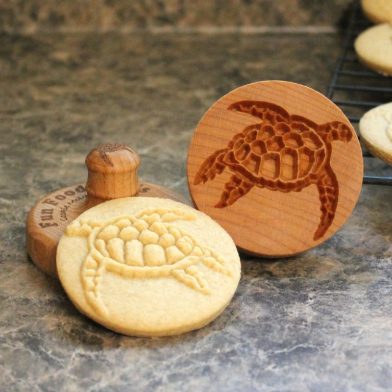 Sea Turtle Cookie Stamp CS-018 | Fun Food Tools 2.5 inch Wood Cookie Mold
